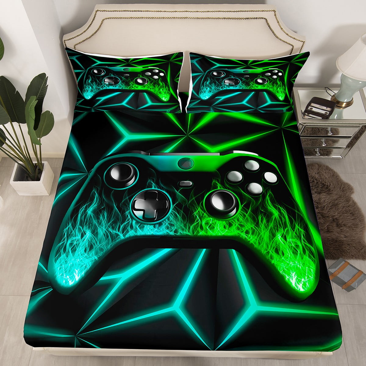 Queen Bedding Set Gaming Bed Sheets Game Room Decor Bed Set for Game ...