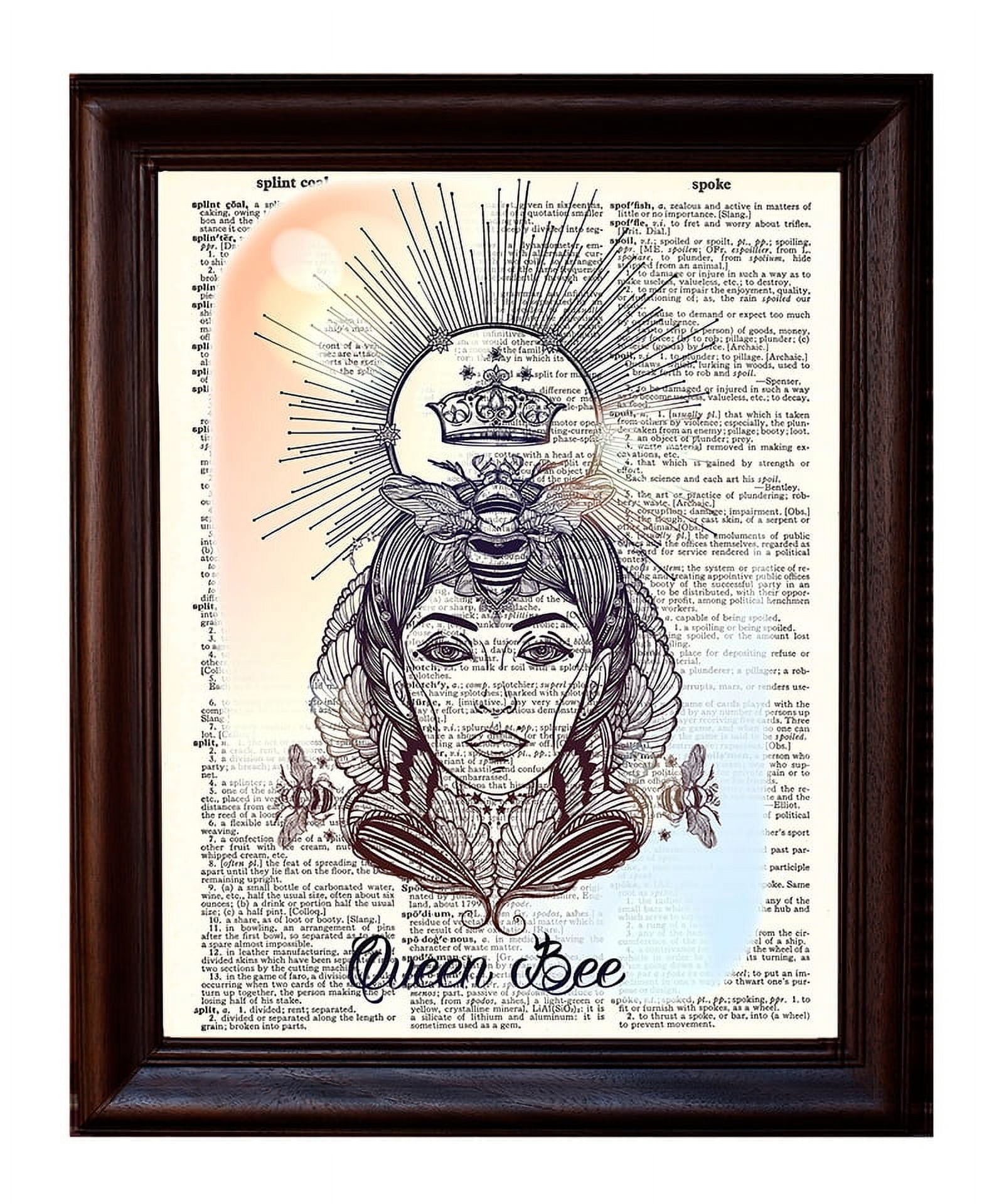Queen Bee 2 - Dictionary Art Print Printed On Authentic Vintage ...
