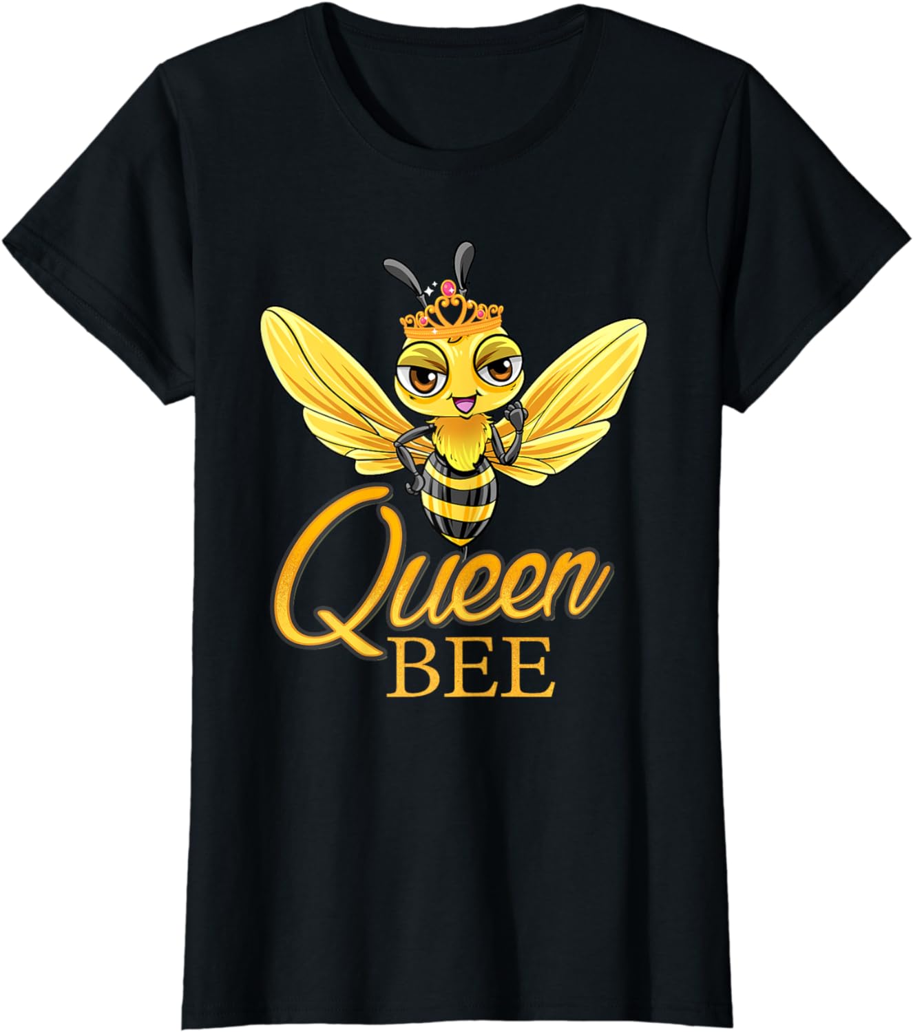 Queen Bee Crown Women Girls Mom Wife Daughter Honeybee T-Shirt ...