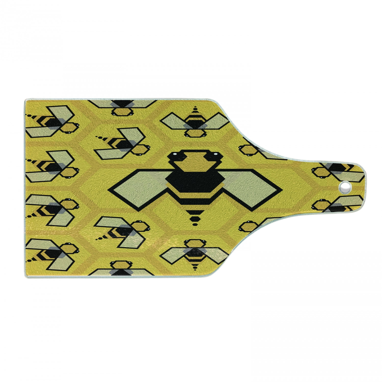 Queen Bee Cutting Board, Digitally Generated Insect Theme Geometric ...