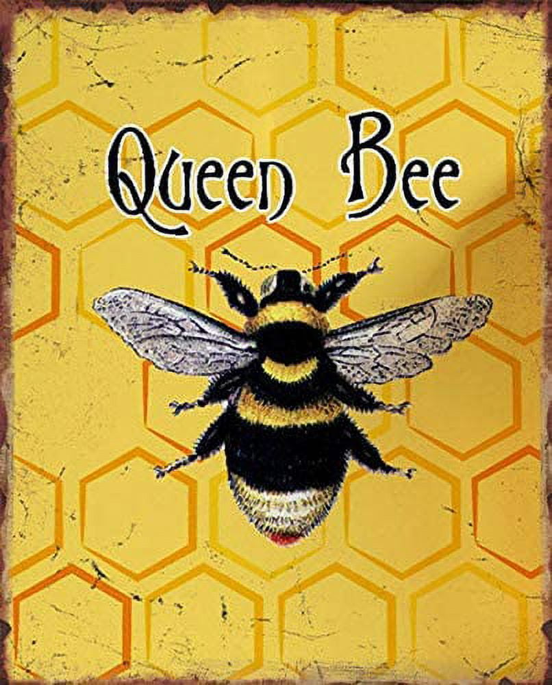 Queen Bee Honey Bee Bumble Bee 8x12 inch Metal Tin Sign for Bars ...