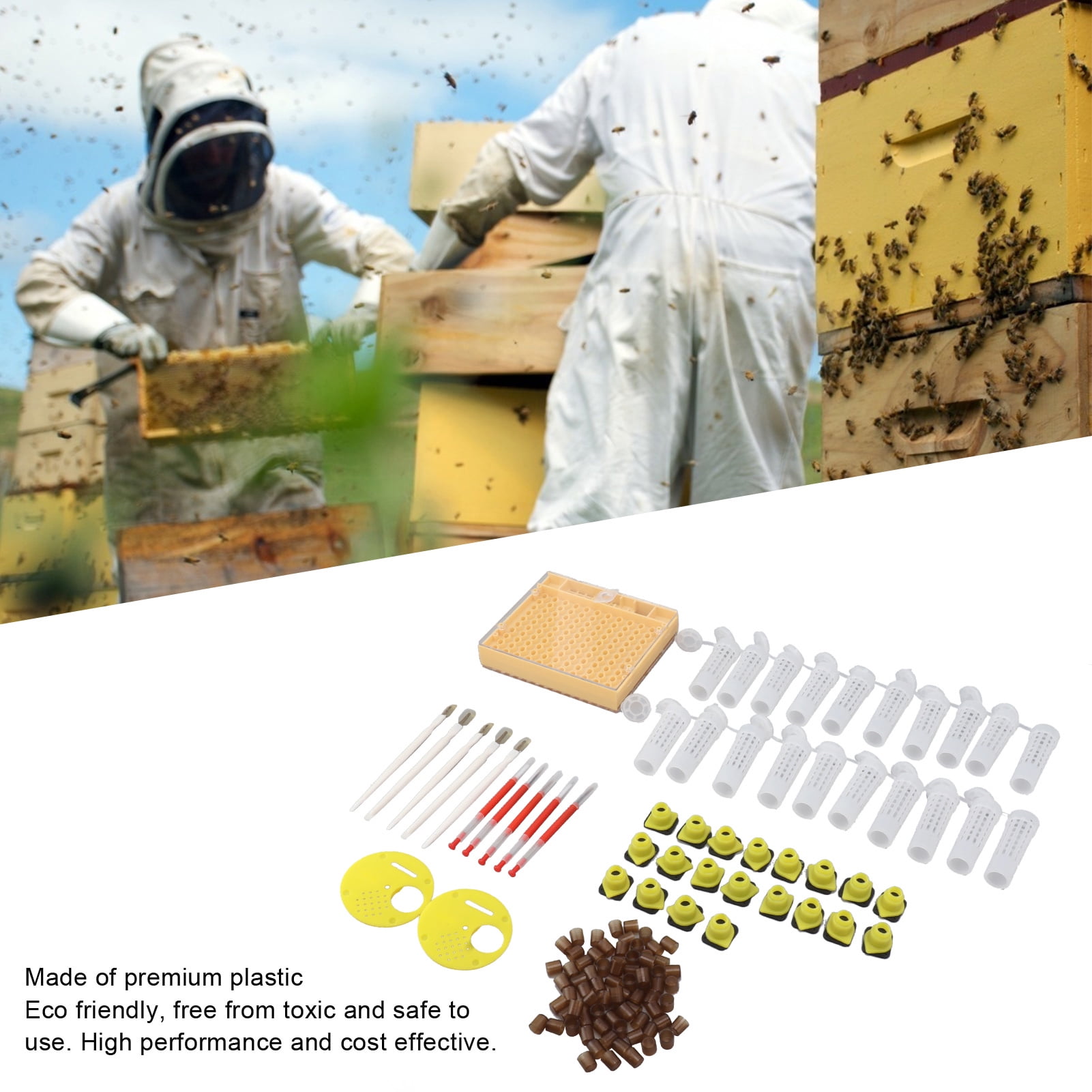 Queen Bee Rearing Kit, Plastic Cell Cups Grafting Tools For Bee ...