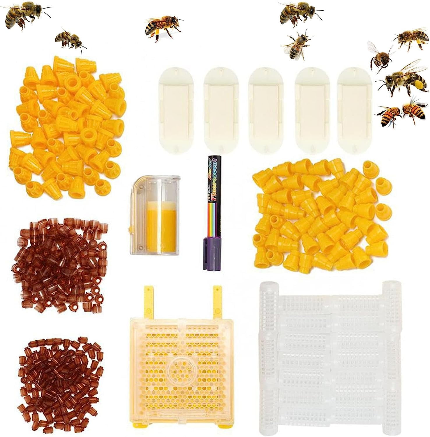 Queen Bee Rearing Supplies-All,Tools For Spawning Queen Honeybee,Rubber ...