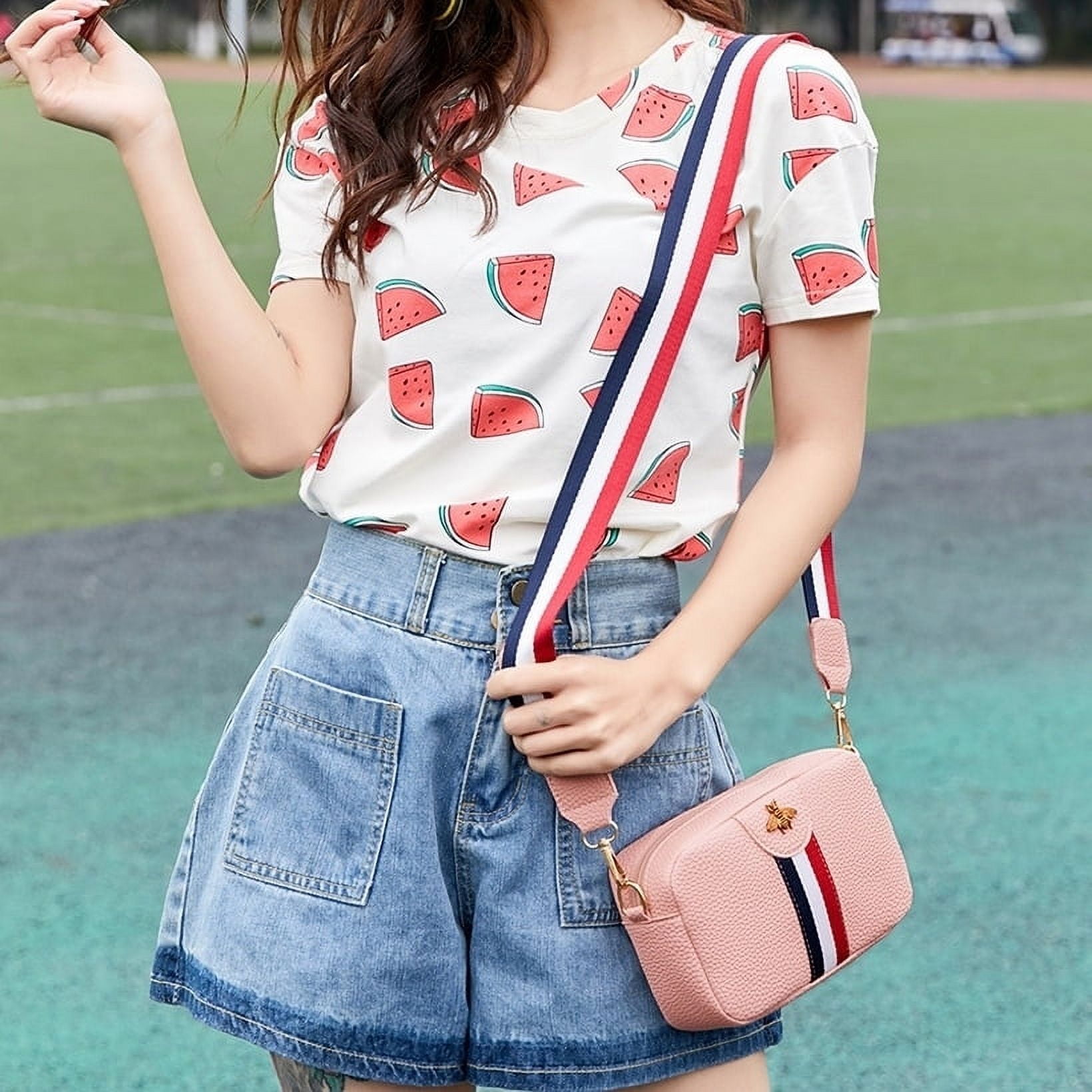 Queen Bee Stylish Faux Leather Crossbody Bag with Changeable Strap ...