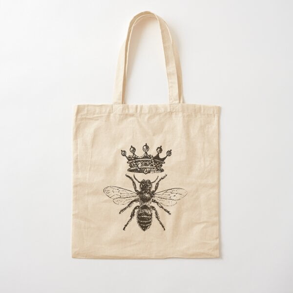 Queen Bee | Vintage Honey Bees | Black And White | Cotton Tote Bag ...