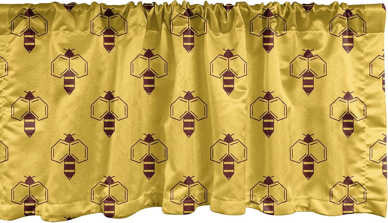 Queen Bee Window Valance, Geometric Honey Lover with Wings Nature Theme ...