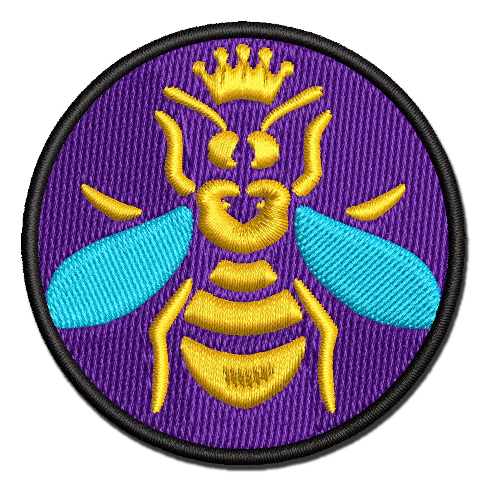 Queen Bee with Crown Honey Hive Applique Multi-Color Embroidered Hook ...