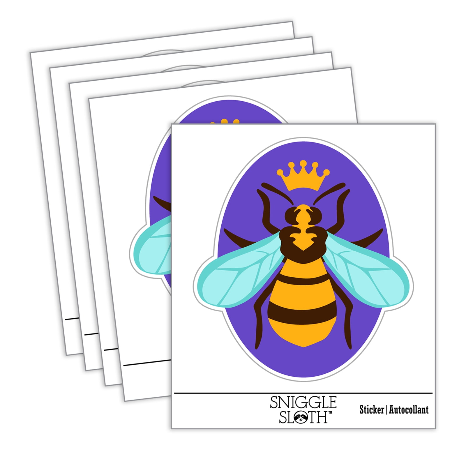 Queen Bee with Crown Honey Hive Car Window Bumper Water Bottle Phone ...