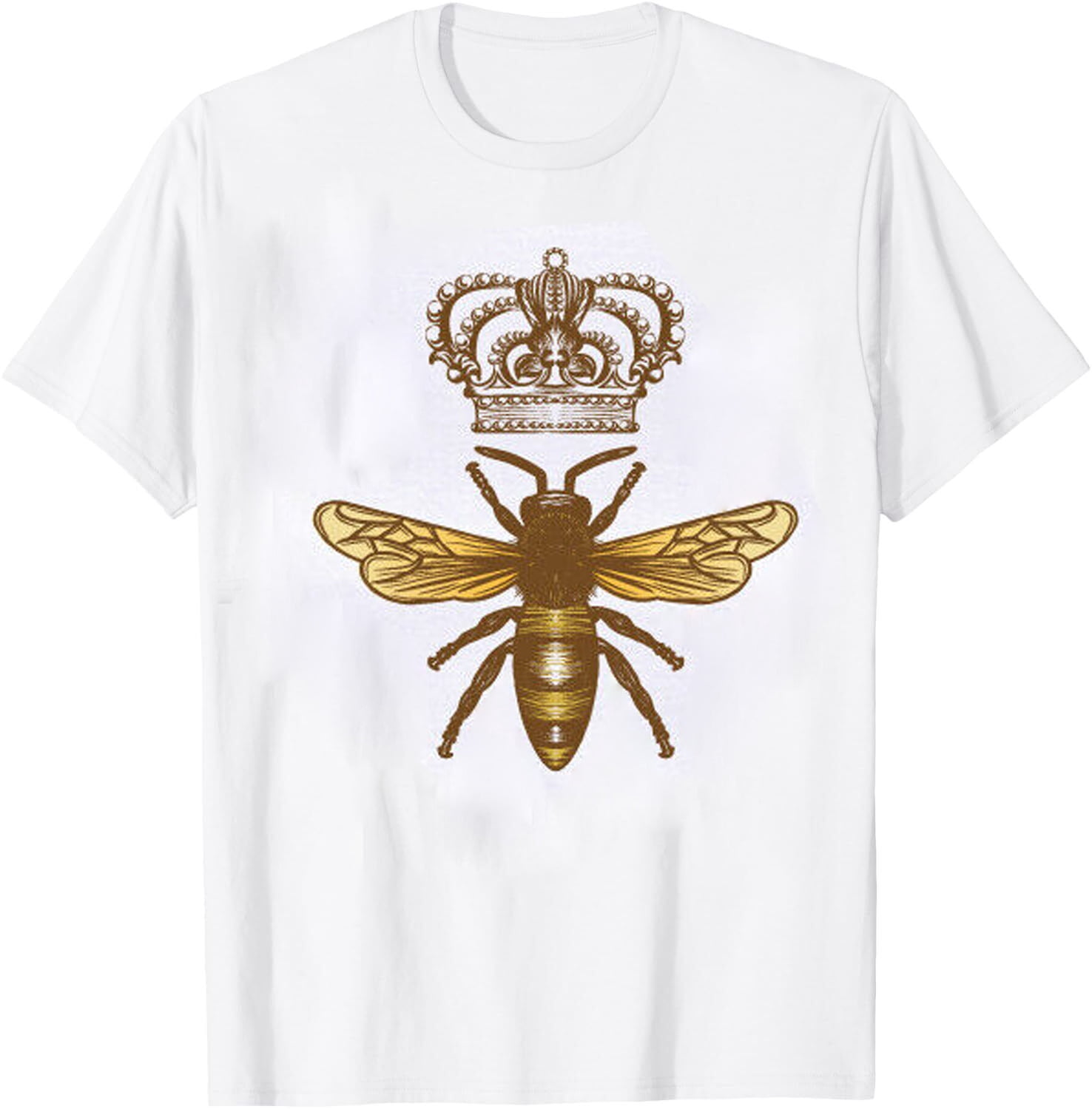 Queen Bee with Crown T-Shirt for Women Funny Cute Royalty Tee - Walmart.com