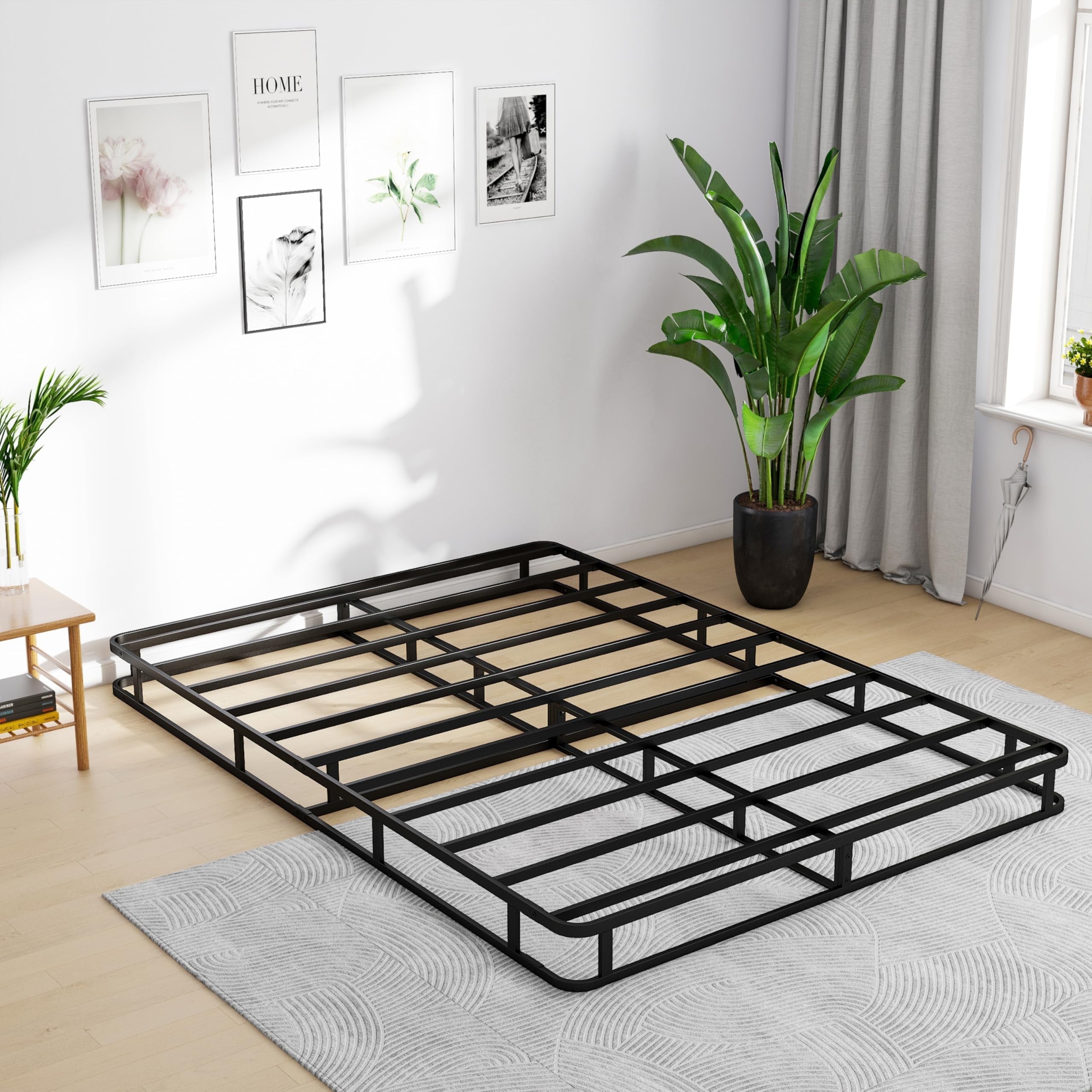 Queen Box Spring 5 Inch, Heavy Duty Metal Box Spring Bed Base with Easy ...