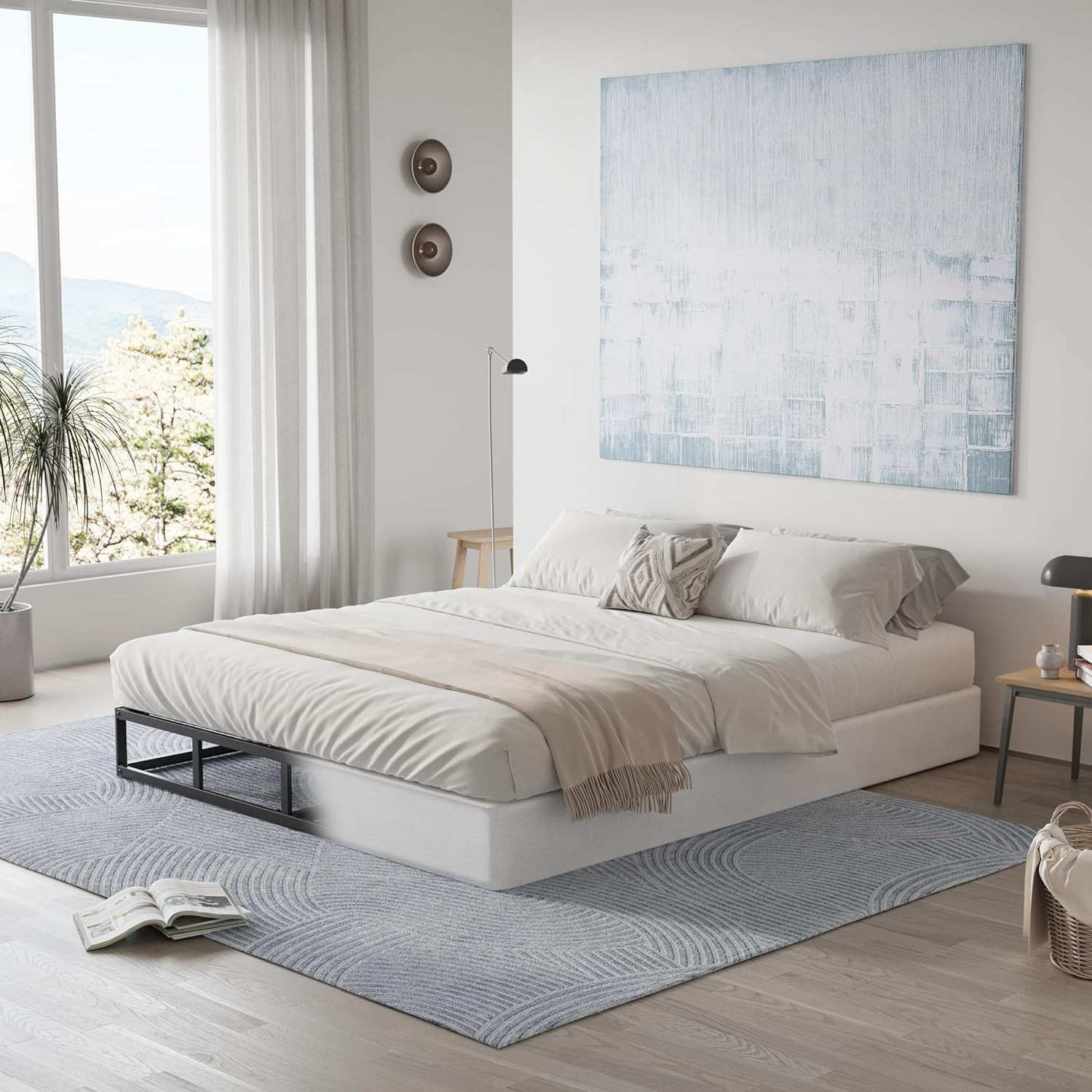 Queen Box Spring 5 Inch Low Profile Heavy Duty Metal Frame Mattress ...