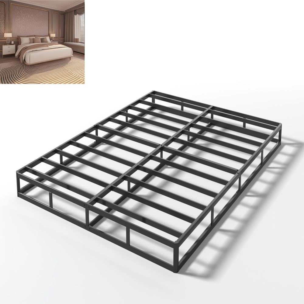 Queen Box Spring Bed Base, Heavy Duty Metal Mattress Foundation for 5 ...