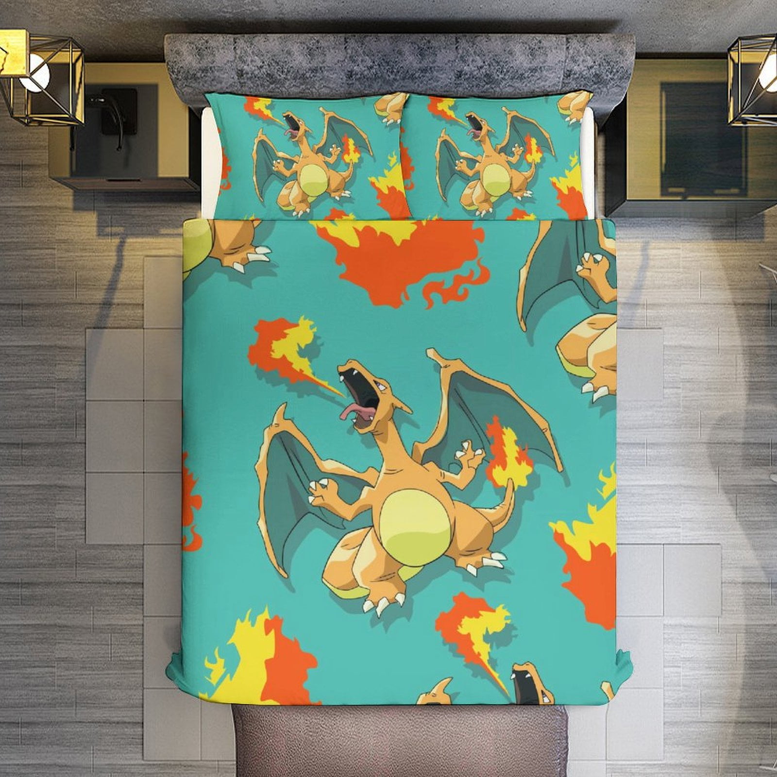 Queen Comforter Set,Pokémon Pikachu Charizard Comforter Set for Boys ...