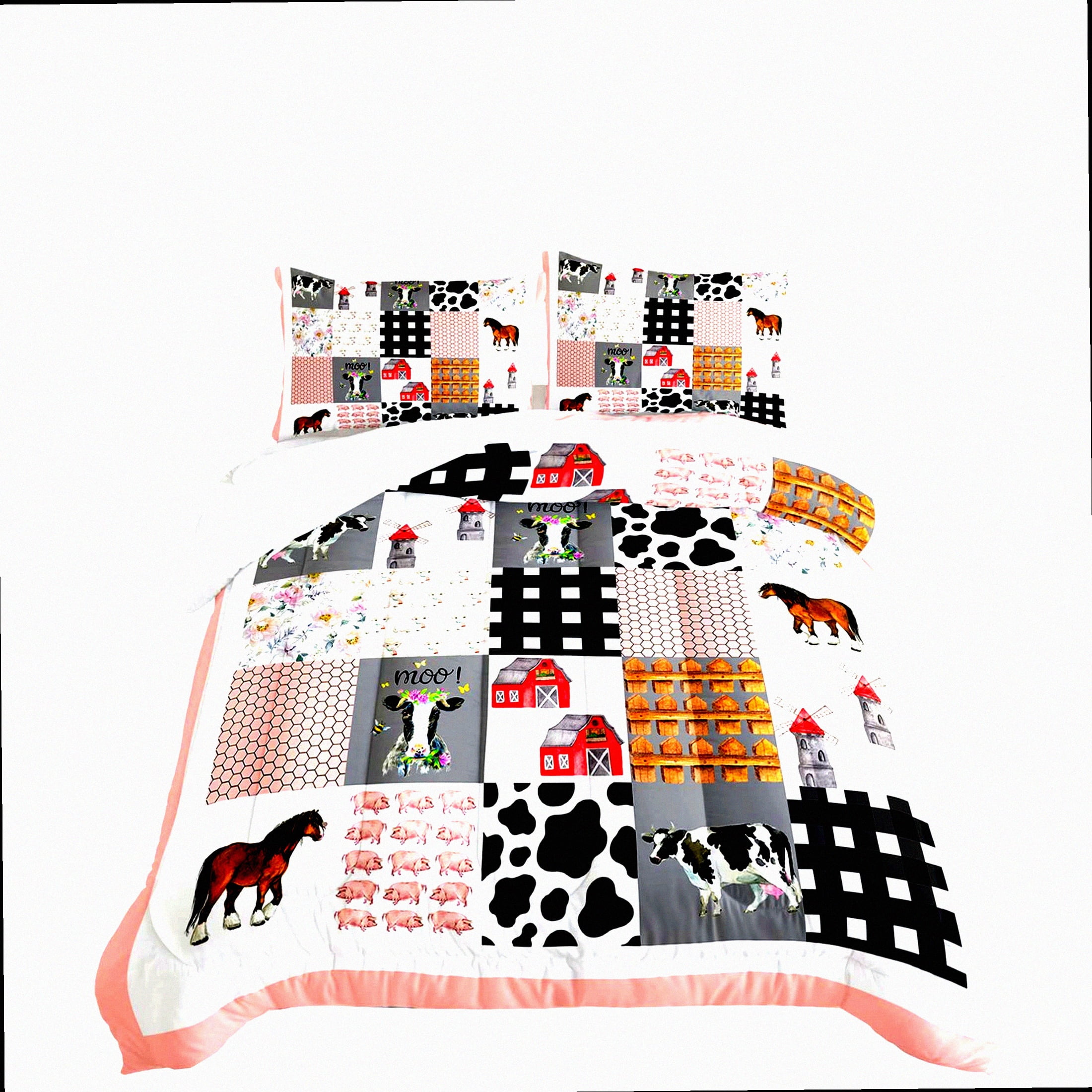 Queen Comforter Set - Western Country Style Room Decor - Cute Cartoon ...