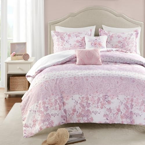 Queen Comforter Set, Whimsical Floral & Mushroom Cottage Design ...