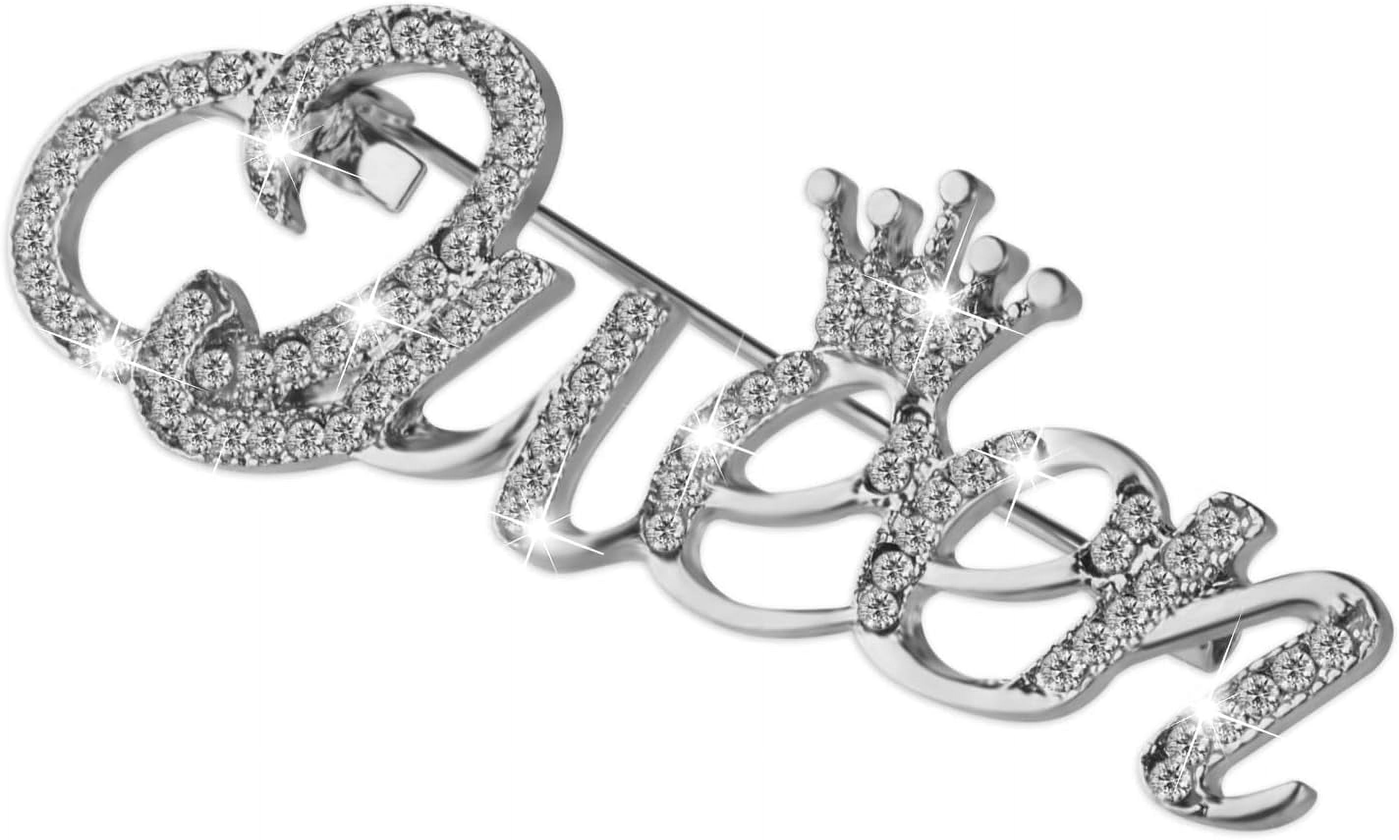 Queen Crown Brooch Pins Shiny Rhinestone Jewelry For Women Girls