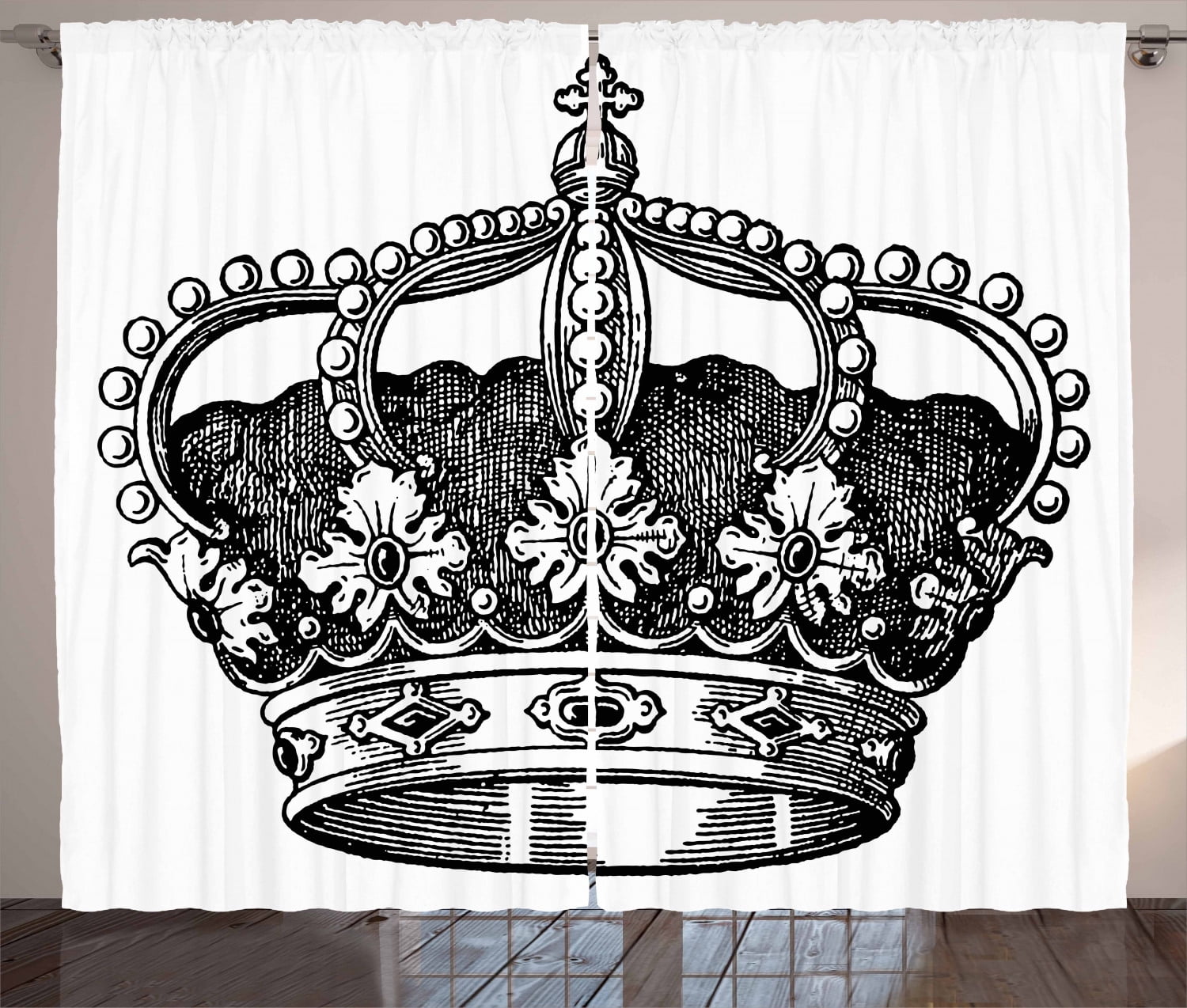 Ambesonne Queen Curtains 2 Panel Set, Antique Royal Monarch, 108" x 108 ...