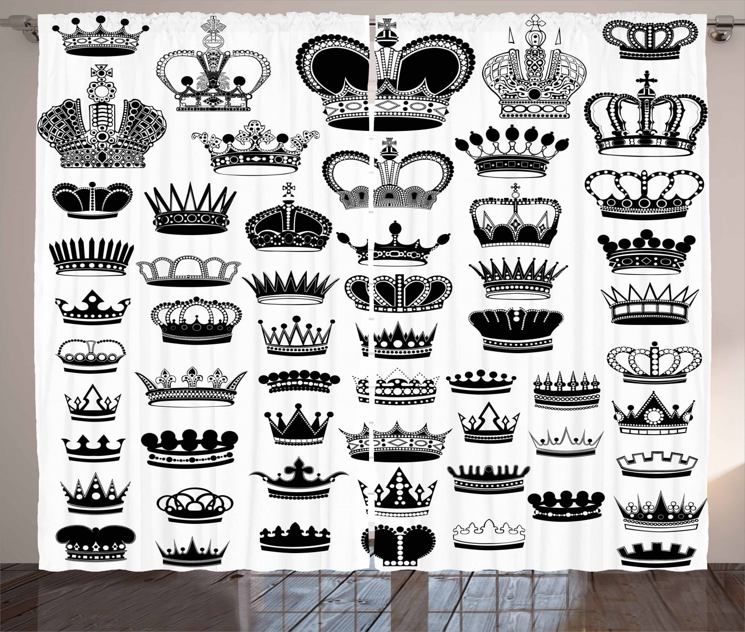 Ambesonne Queen Curtains 2 Panel Set, Various Crowns Imperial, 108" x ...