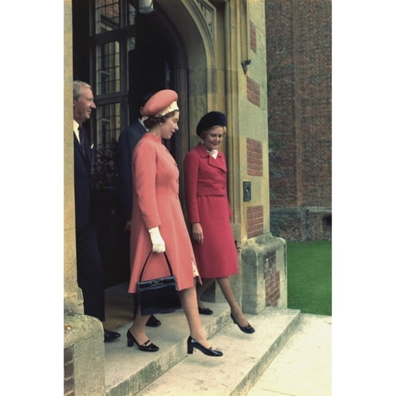 Queen Elizabeth And First Lady Pat Nixon Are Followed By Prime Minister ...