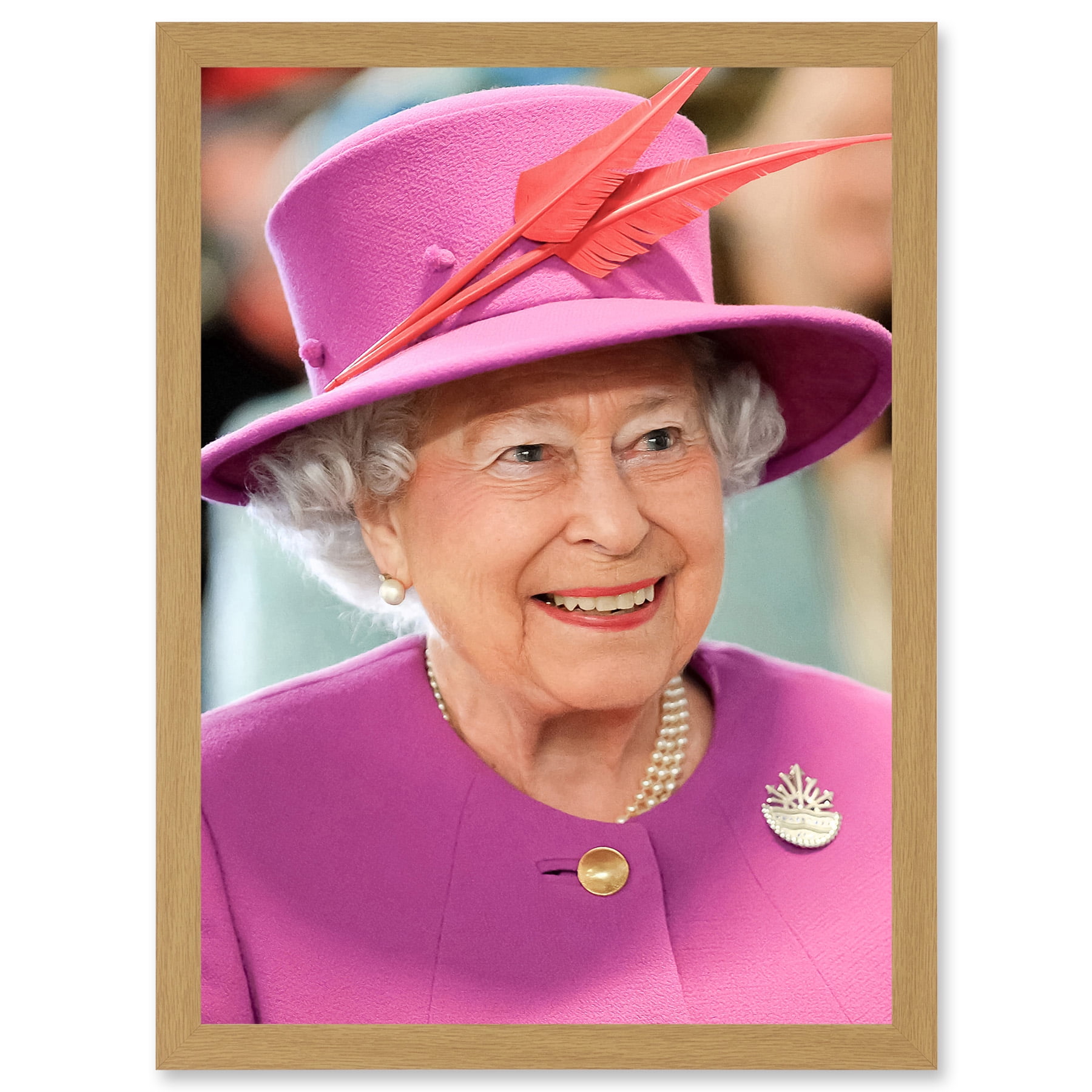 Queen Elizabeth II England Photo Rouse Portrait A4 Artwork Framed Wall ...