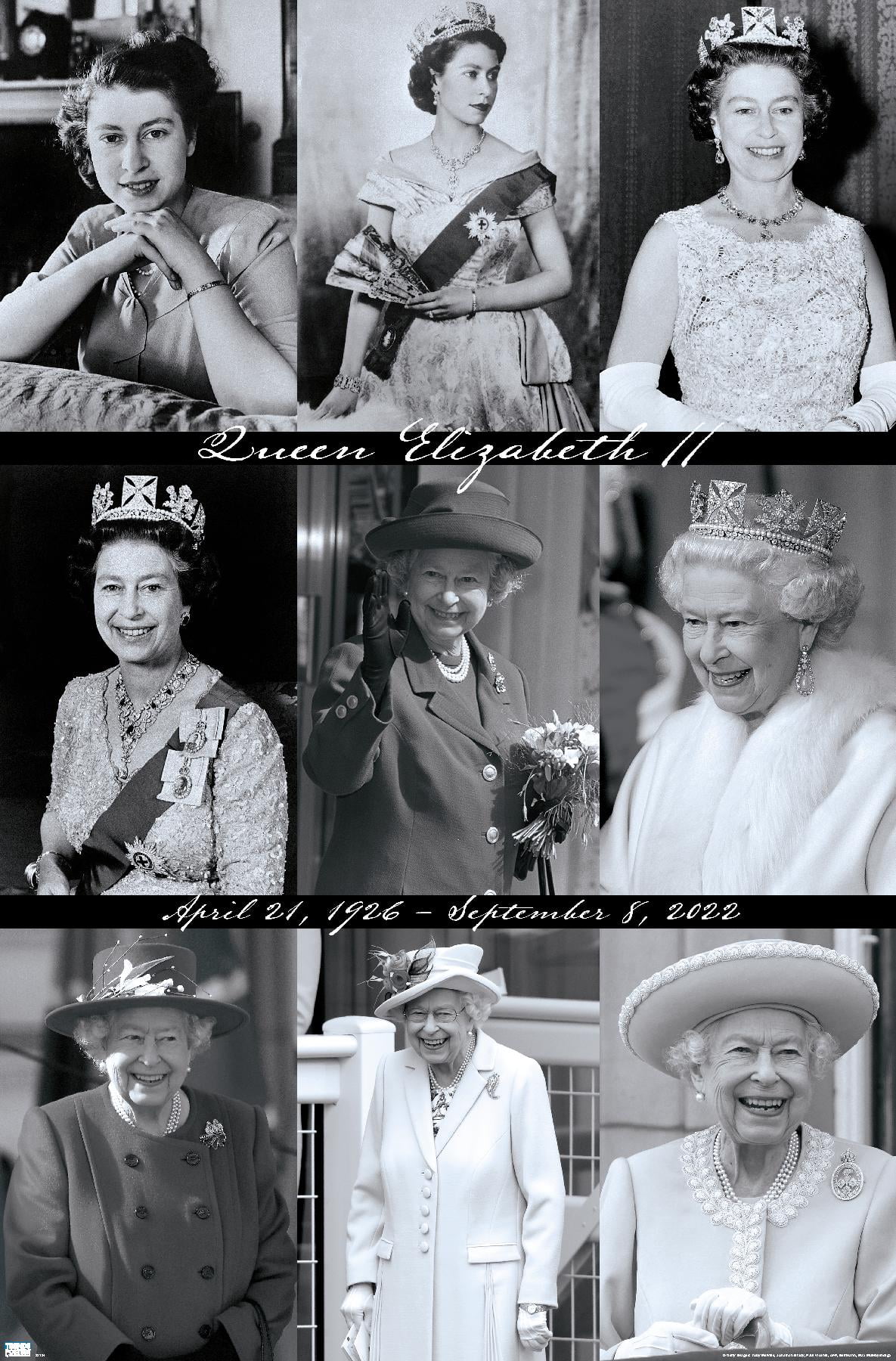 Queen Elizabeth II - Grid Wall Poster, 22.375" x 34" - Walmart.com