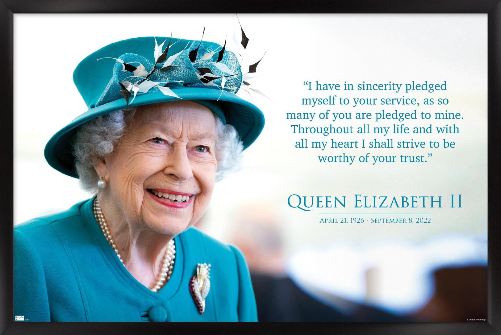 Queen Elizabeth II - Pledge Wall Poster, 22.375" x 34" Framed - Walmart.com