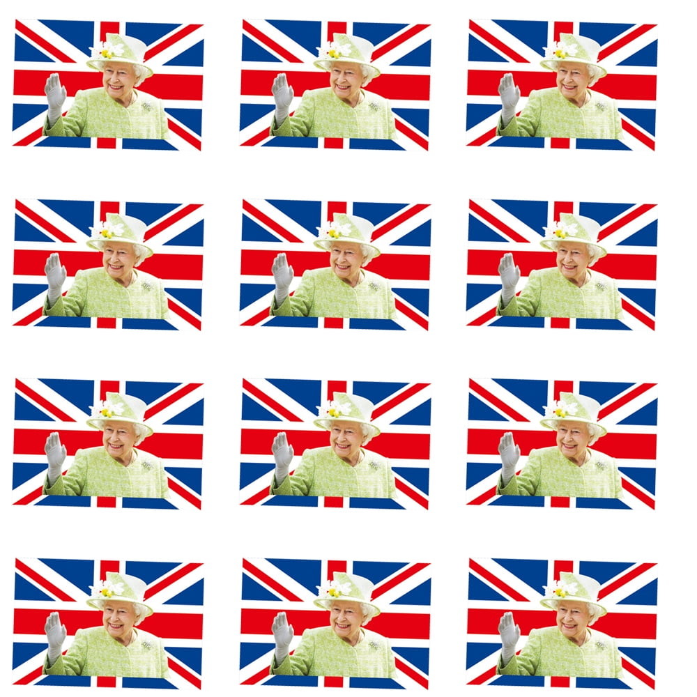 Queen Elizabeth II hand waving flag 14cm x 21cm Mini Hand Held Flags ...