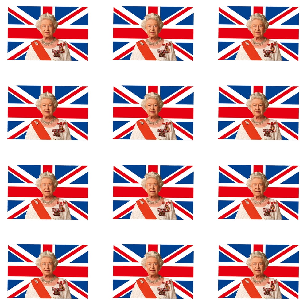 Queen Elizabeth II hand waving flag 14cm x 21cm Mini Hand Held Flags ...
