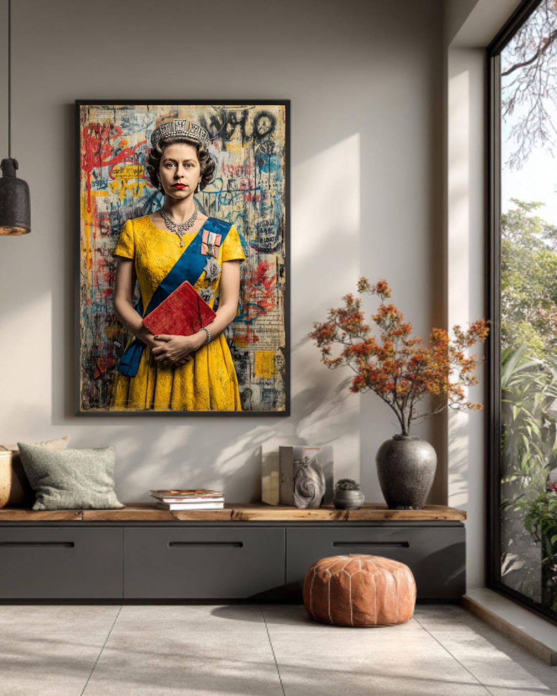 Queen Elizabeth Portrait: Mr. Brainwash Style Graffiti Art Choose ...
