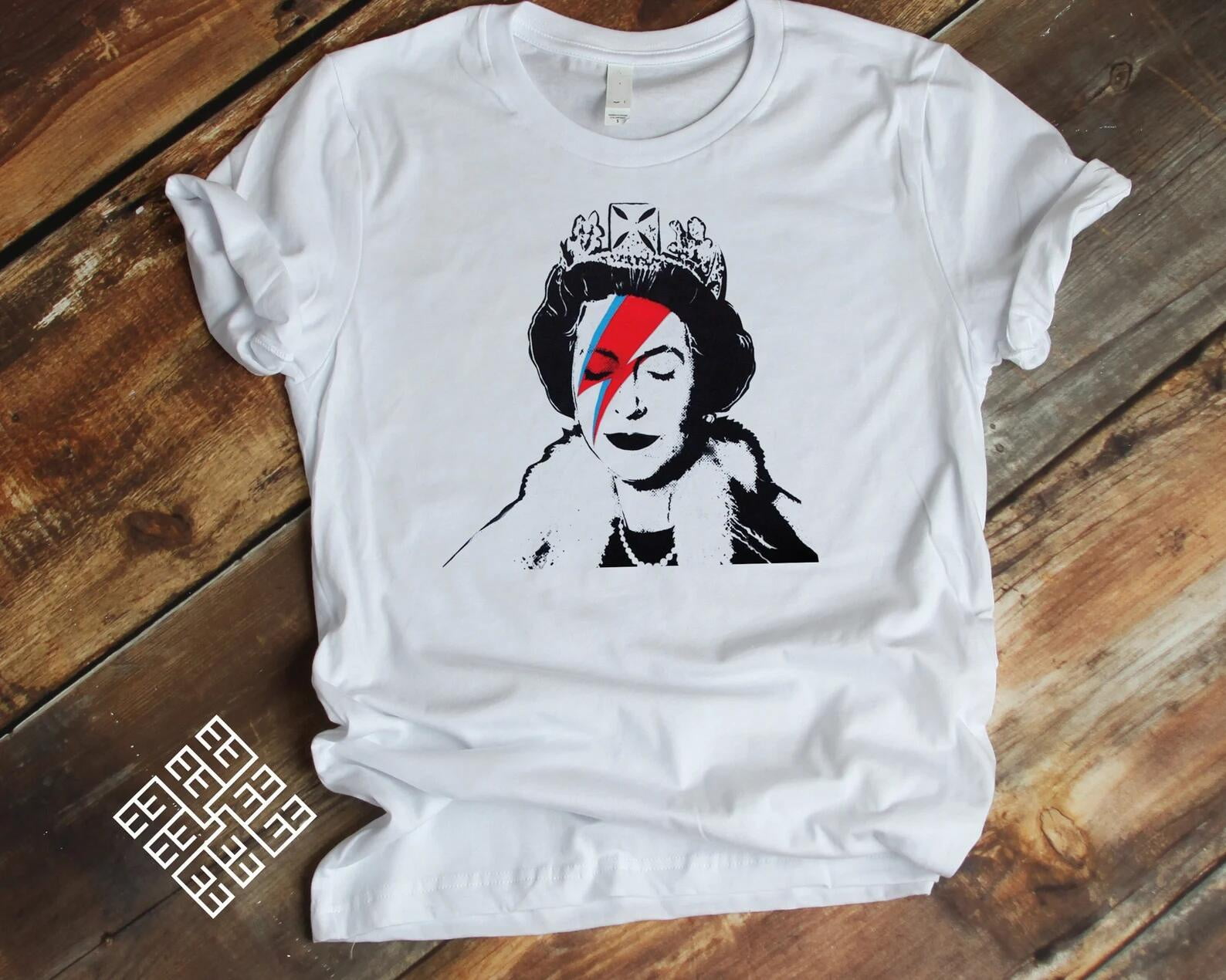 Queen Elizabeth Tee, British Monarch History Shirt, David Bowie Ziggy Stardust - Walmart.com