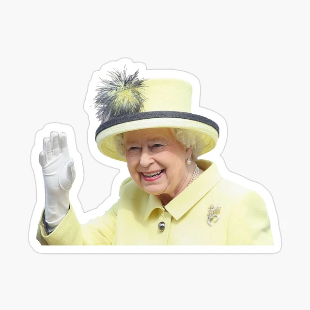 Queen Elizabeth Waving - Window Decal, Sticker Sticker Phone Decal ...