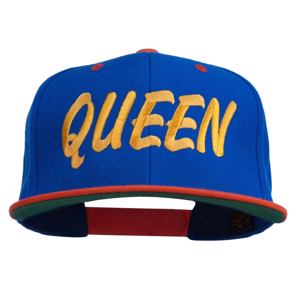 Queen Embroidered Two Tone Snapback Cap - Royal Orange OSFM - Walmart.com