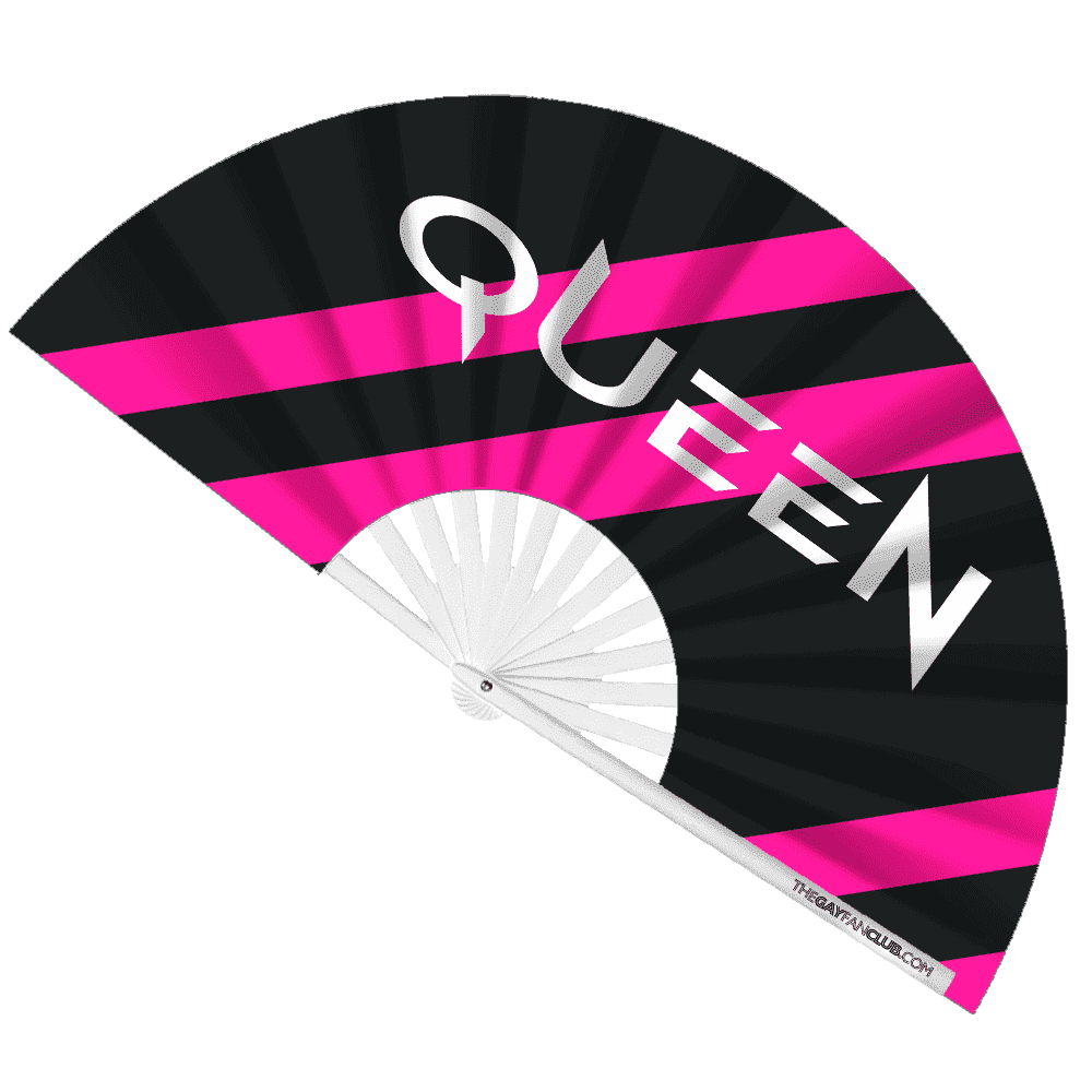 Queen Fan (UV) – Bold Bamboo Folding Hand Fan for Pride & Drag ...