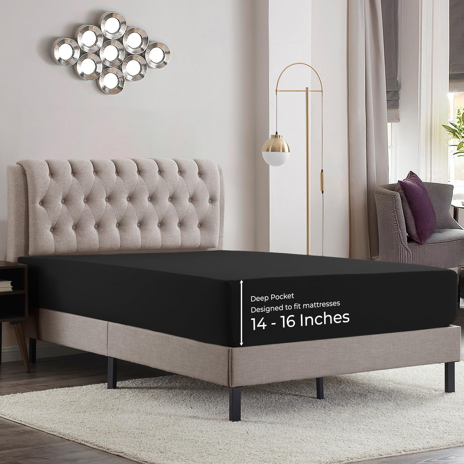 Queen Fied Shee - Deep Pocke, 14-16 Inch Ulra Sof Microfiber, Wrinkle ...