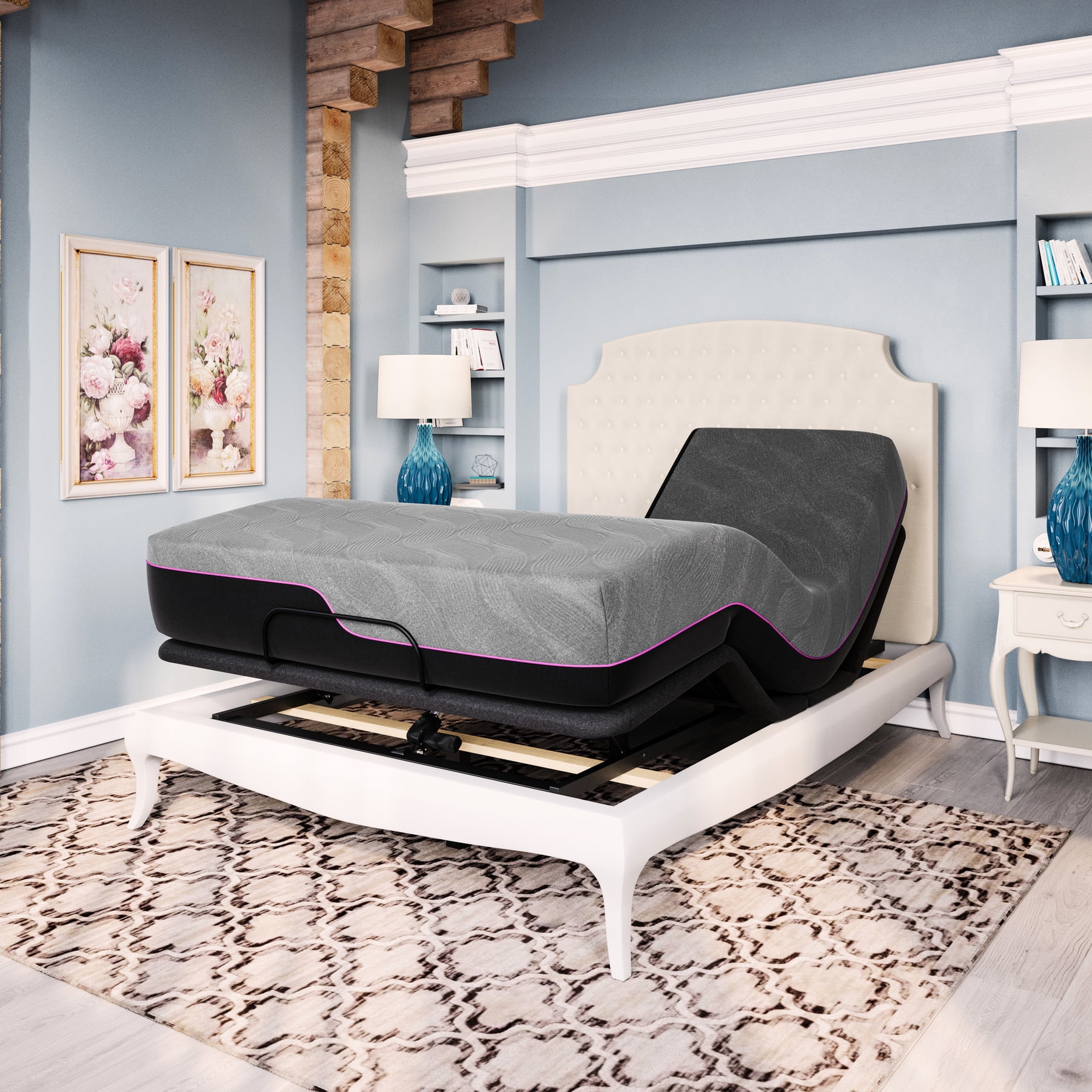 Queen Flex Head Mattress Adjustable Base Bundle, 11" Memory Foam ...