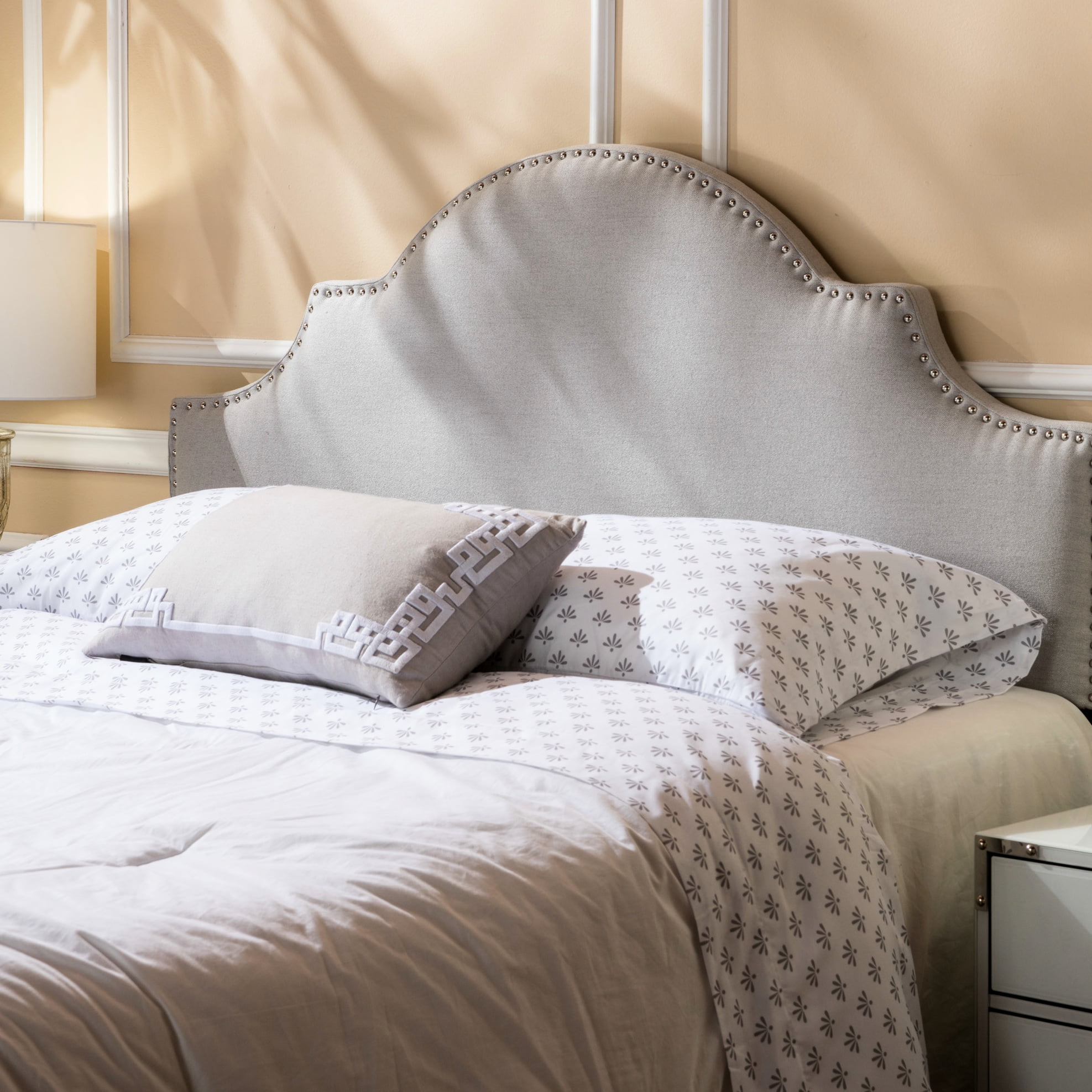 Queen & Full Sized Headboard - Classy Arched , Nailhead , Adjustable ...