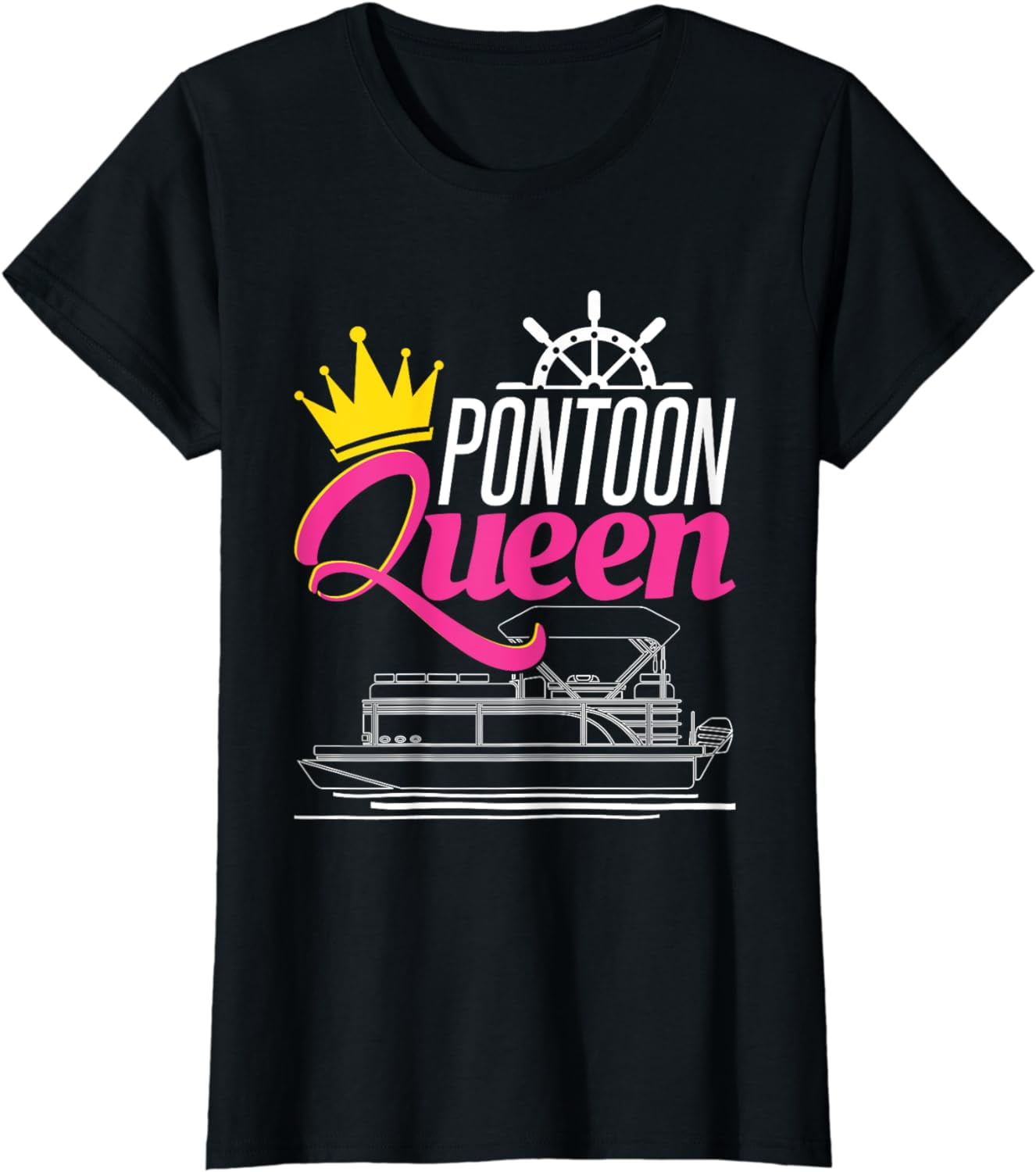 Queen - Funny Pontoon Boat Pontooning Party Boat T-Shirt - Walmart.com