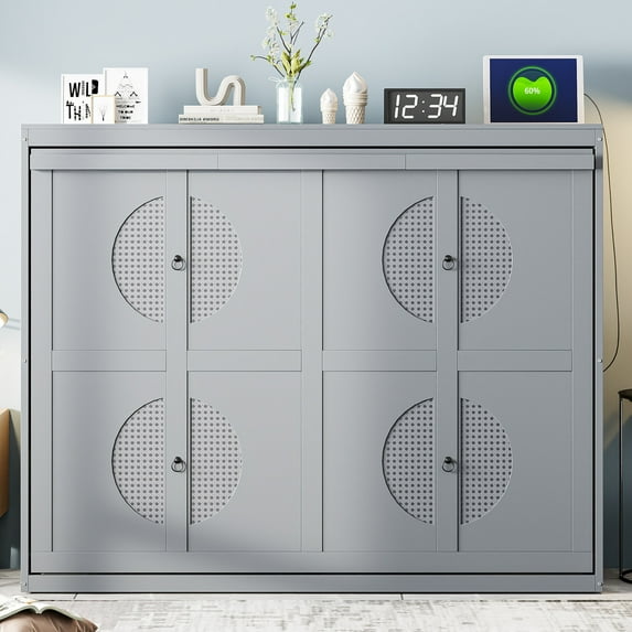 Queen Gray Wall-Mounted Bed / Dur，able and Comfortable / Great for ...