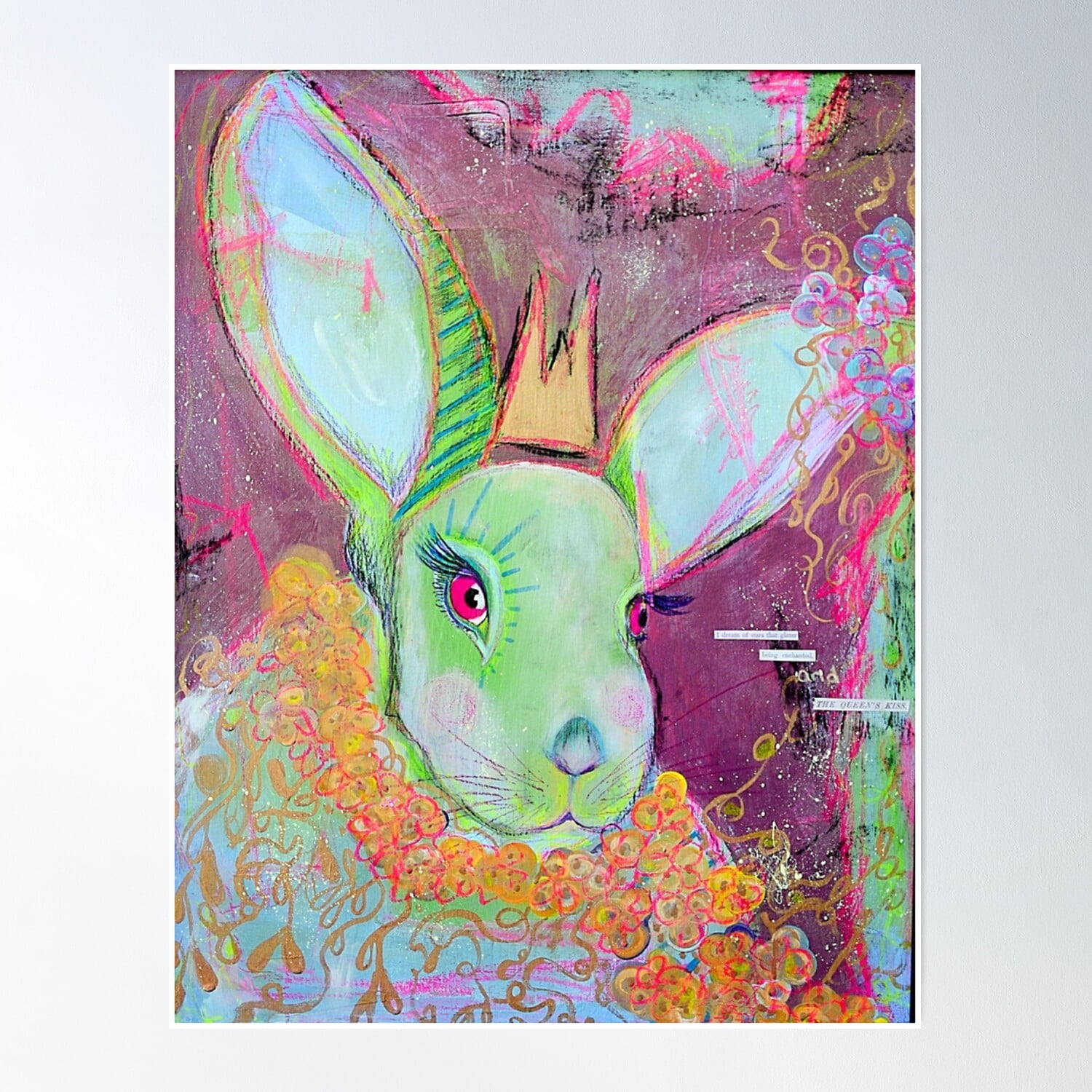 Queen Hare Poster Wall Art, Modern Wall Decor, 12x18 UNFRAMED - Walmart.com