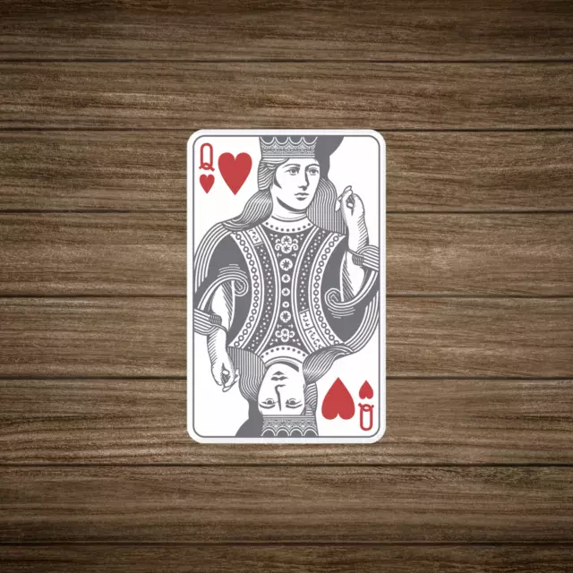 Queen Of Hearts Playing Card Sticker - Intricate Artistic Designphone ...