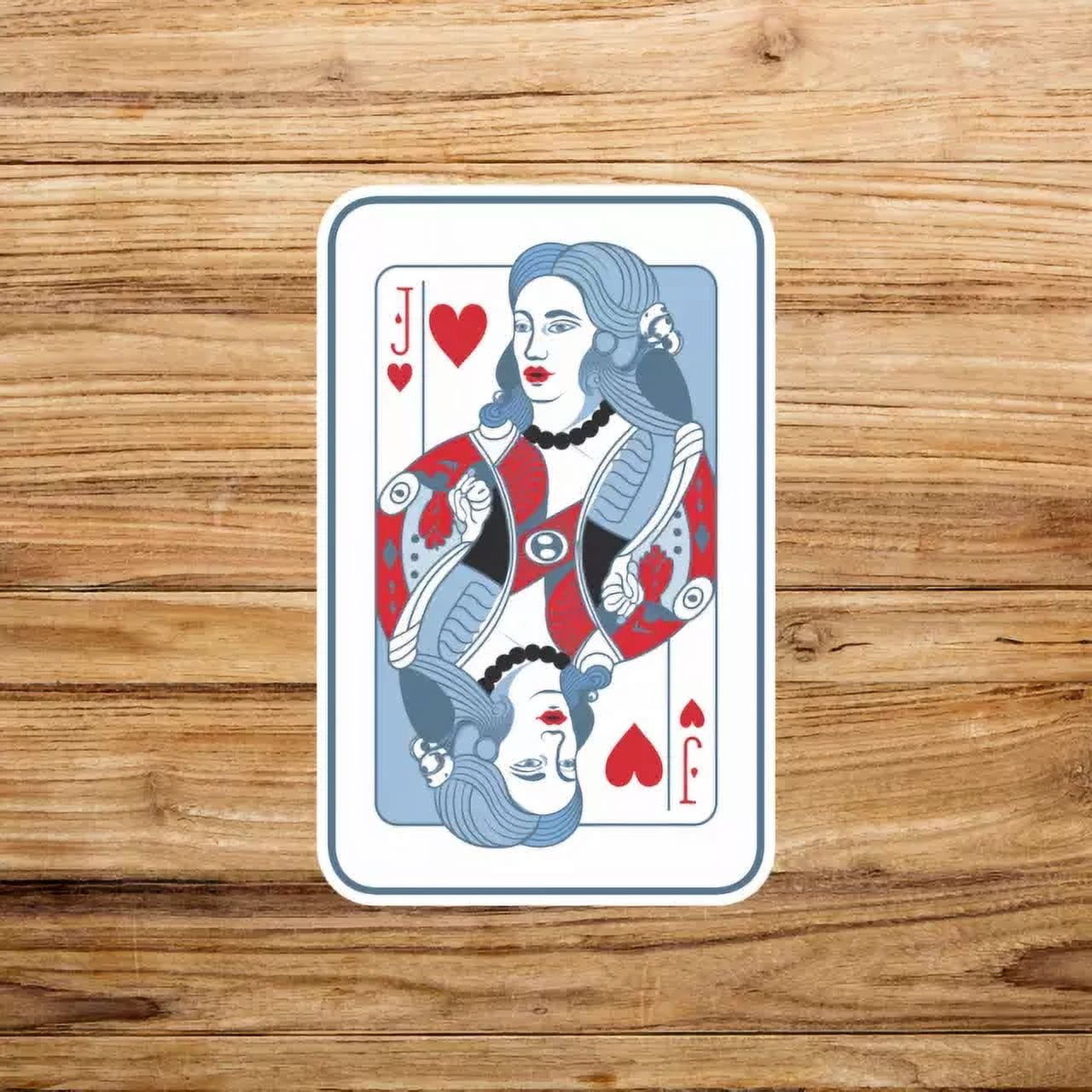 Queen Of Hearts Playing Card Sticker - Whimsical Fashion ...