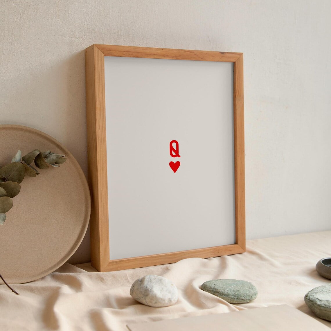 Queen Of Hearts Poster, Cute Minimal Print, Preppy Wall Decor, Hallway ...