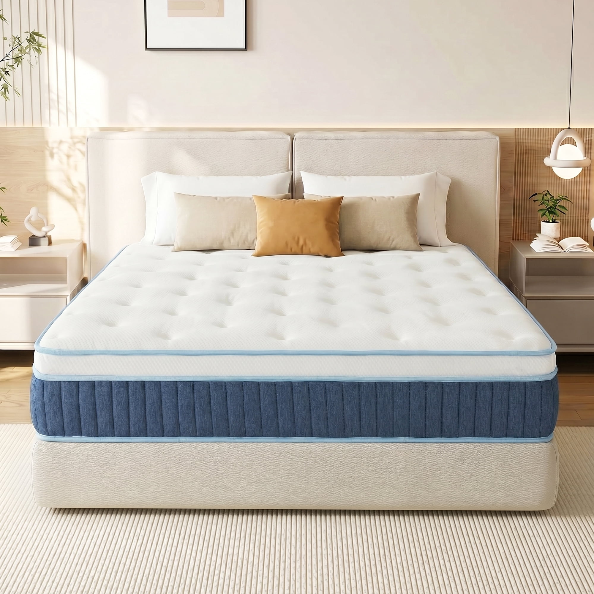 Queen Hybrid Mattress, 12 Inch Gel Memory Foam Pocket Spring Mattress ...