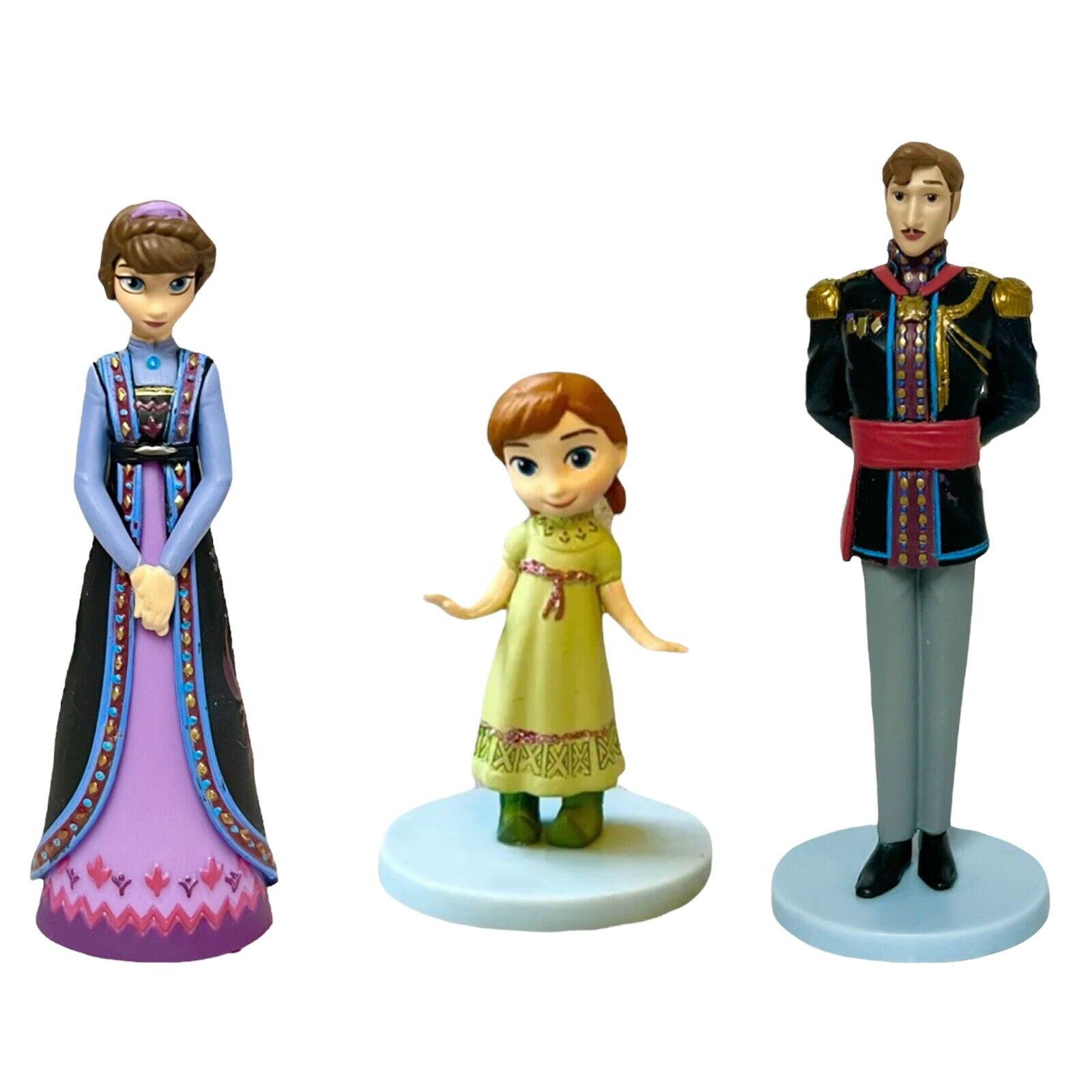 Queen Iduna King Agnarr & Baby Anna 3" Cake Topper Figures Mom Dad ...