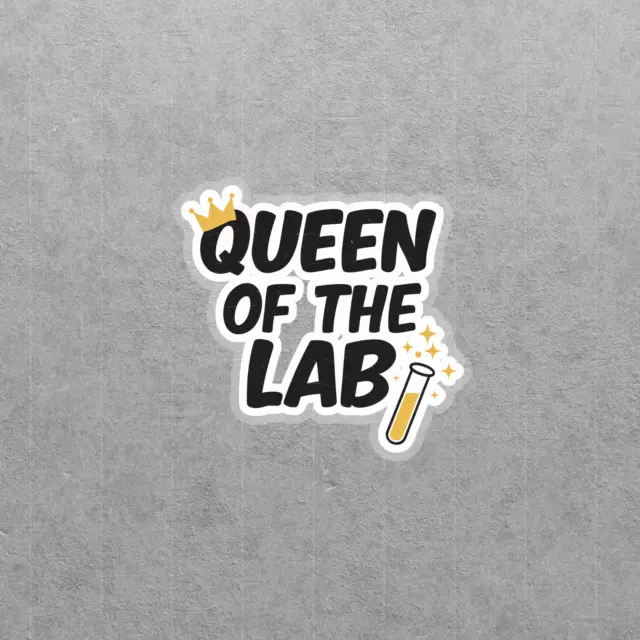 Queen Of The Lab Science Beaker Vinyl Sticker Decalphone Decal Water ...