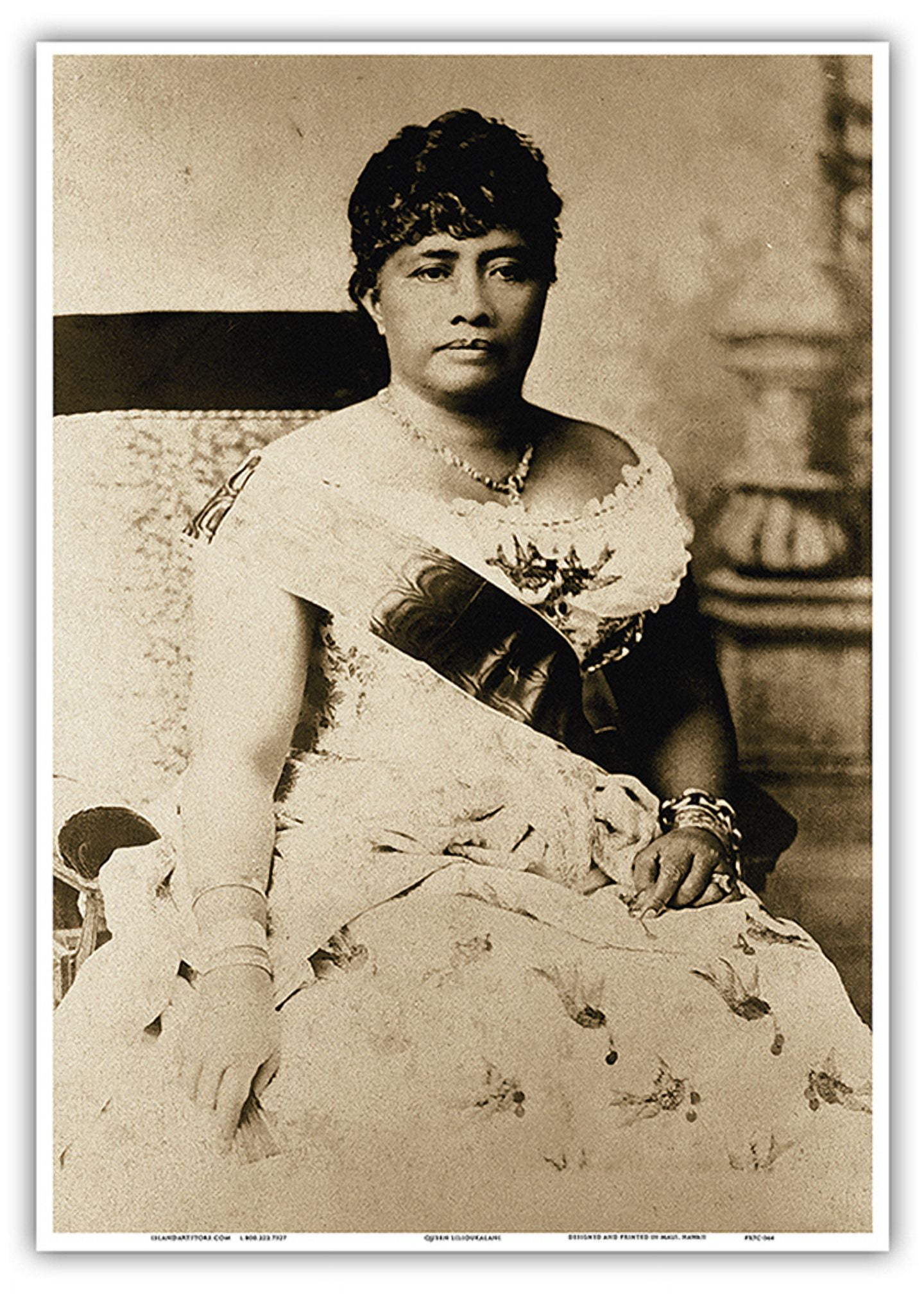 Queen Lili'uokalani (Liliuokalani) - Portrait of the Hawaiian Queen (1838-1917) - Vintage B&W ...