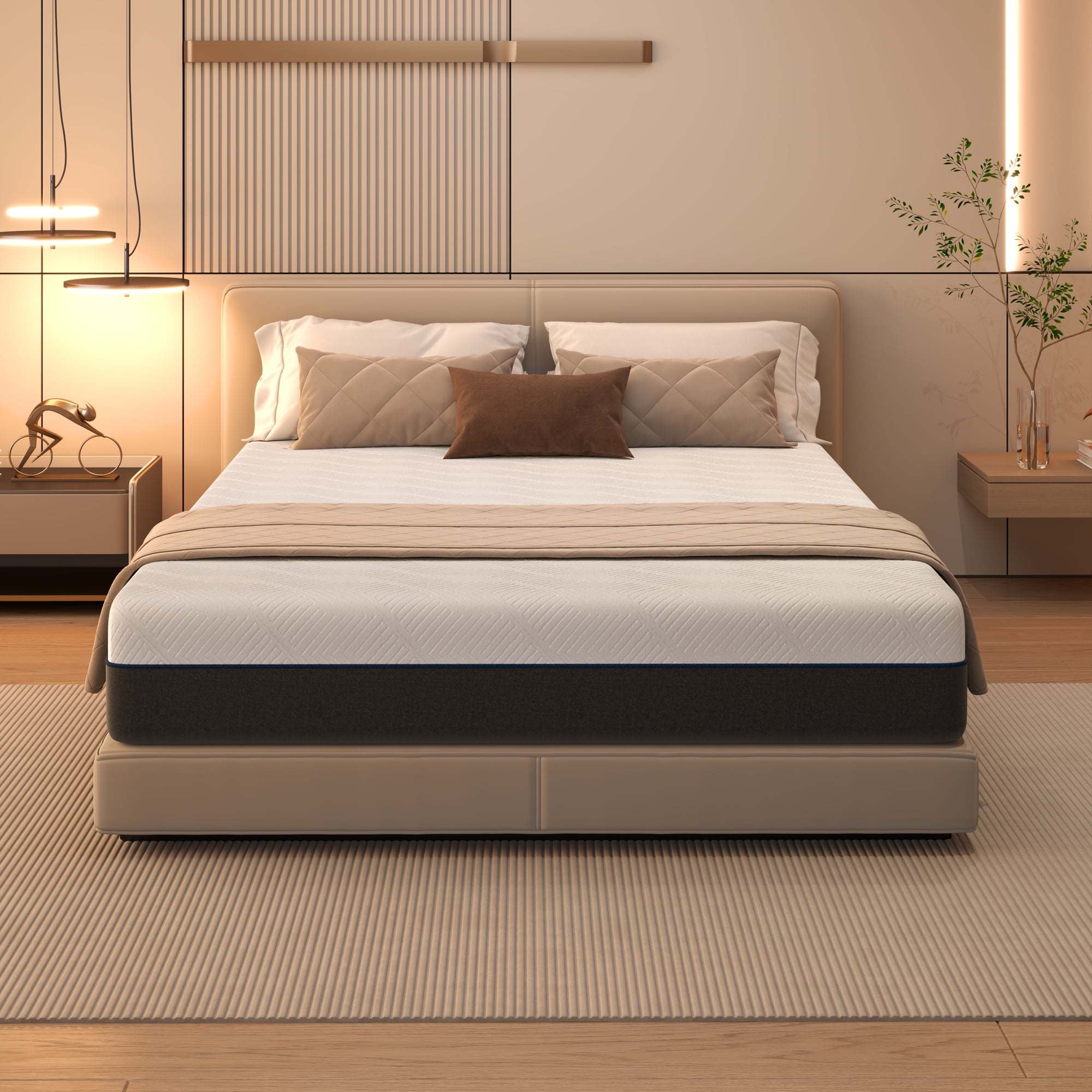 Doubleslee Queen Mattress, 10" Gel Memory Foam Mattress Queen Size ...