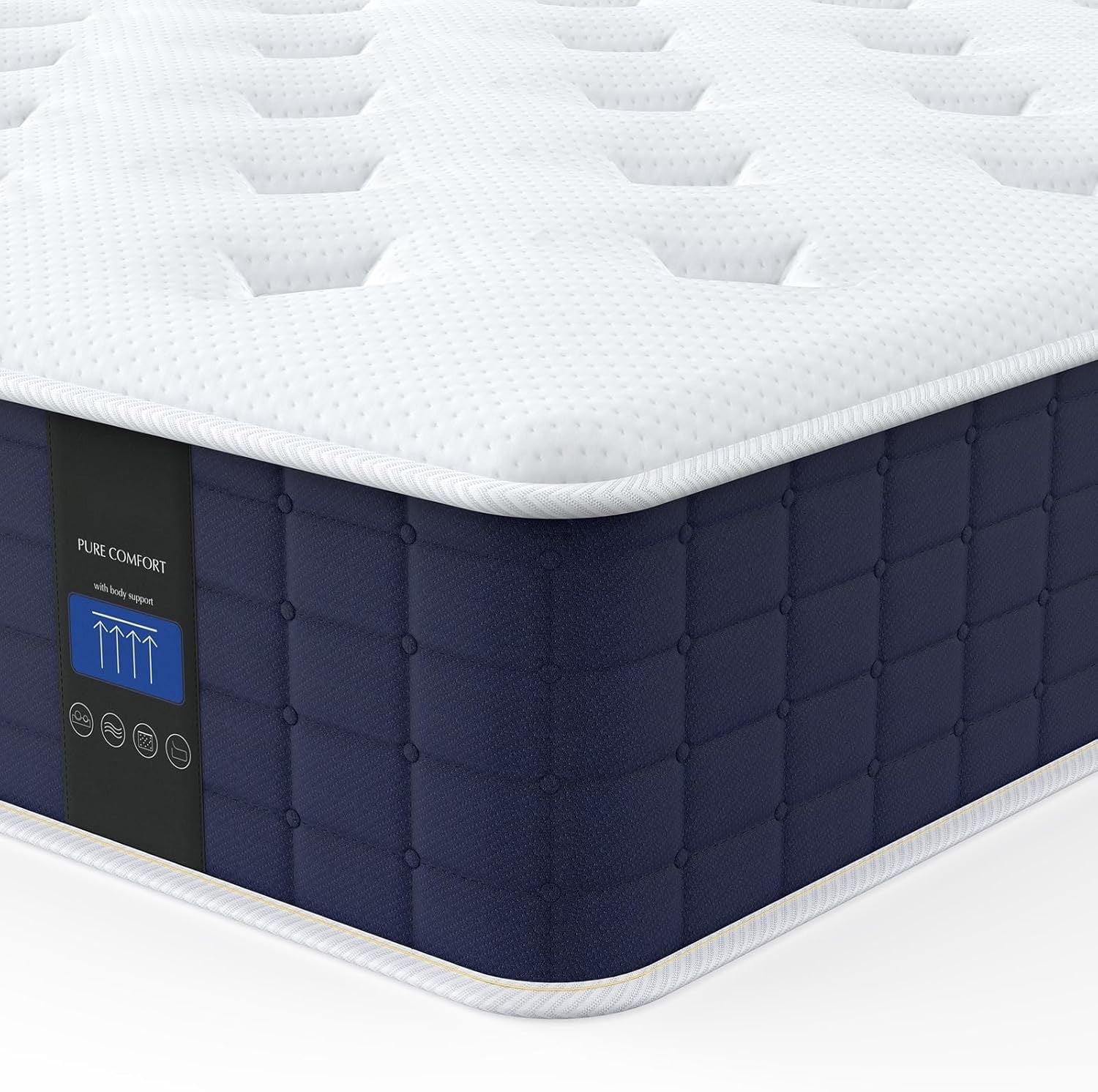 Twin Mattress, 10" Memory Foam Hybrid Mattress in a Box, Pocket Spring ...
