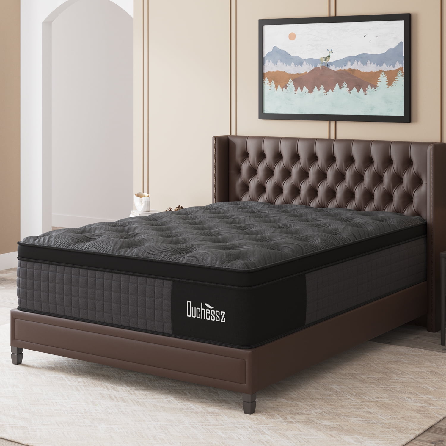 Queen Mattress 12" Gel Memory Foam and Hybrid Innerspring Mattress in a ...