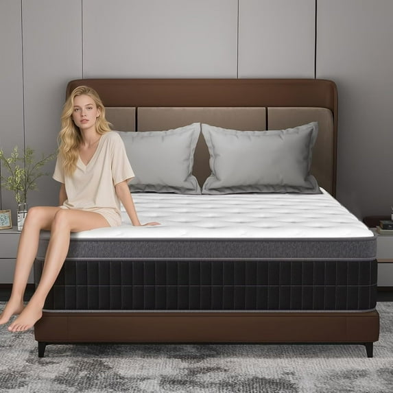 Queen Mattress,12 Inch Hybrid Memory Foam Mattresses in a Box ...